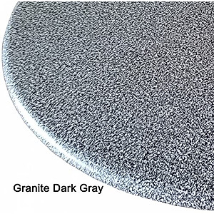 Table Cloth Round 36" to 48" Elastic Edge Fitted Vinyl Table Cover Polished Granite Dark Gray