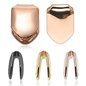 Healifty Hiphop Tooth Cap Solid 14k Gold Plated Small Single Tooth Cap top and Bottom Hip hop Teeth Grill(Silver)