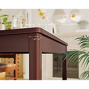 KKL Dining Table Set for 4, Kitchen Table and Chairs for 4, Farmhouse Wood Kitchen and Dining Room Table Set for 6, 5-Piece Modern Dinner Table Set, Easy Assembly, Coffee