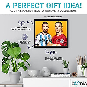 Ikonic Fotohaus Lionel Messi Cristiano Ronaldo Argentina Portugal Soccer Goats Signed Photo Autograph Print Wall Art Home Decor