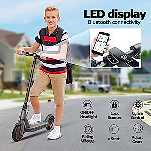 PLAYBIK Electric Scooter for Adult,350W Commuter Electric Kick Scooter Up to 19MPH & 19-21Miles Range Powerful Sport Scooters w/Double Braking,8.5''Tires Foldable LED Display E Scooter for Adult Teens