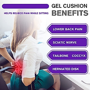 Aiouarc Gel Seat Cushion for Long Sitting, Breathable Honeycomb Design, Pressure Relief for Back, Sciatica, Tailbone Pain - Office Chair Cushion, Wheelchair Cushion, Car Seat Cushion, Chair Pad