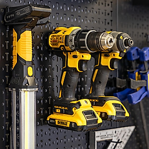 Metal Pegboard Tool Organizer, Garage Wall Storage, 3 Panel Pegboard Wall Organizer, Power Tool Organizer Wall Mount, Includes 23 Storage Attachments, Solid Steel Holds 450 lbs, 51 in. x 32 in.