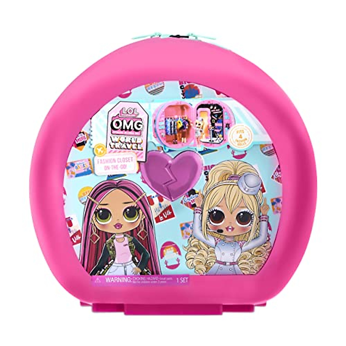 L.O.L. Surprise! OMG World Travel Fashion Closet On-The-Go with Rolling Storage fits 4 Dolls and Accessories, Great Gift for Kids Ages 4+