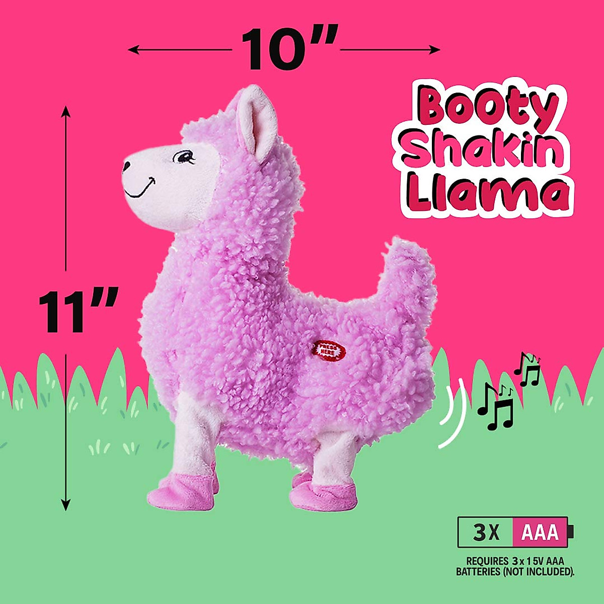 Booty Shakin Llama Plush - Battery-Powered Dancing Stuffed Animal Pets Alive - Little Live Pets Twerking Toys - Fur Real Pink Llama Toys for Toddlers - Toy Friends