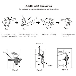 HOME MASTER HARDWARE Wood Gate Hardware Set - Heavy Duty 8" Decorative Strap Hinges and Spring Loaded Latch Gate Kit with Screws for Outdoor Fence Swing Gate Black Finish