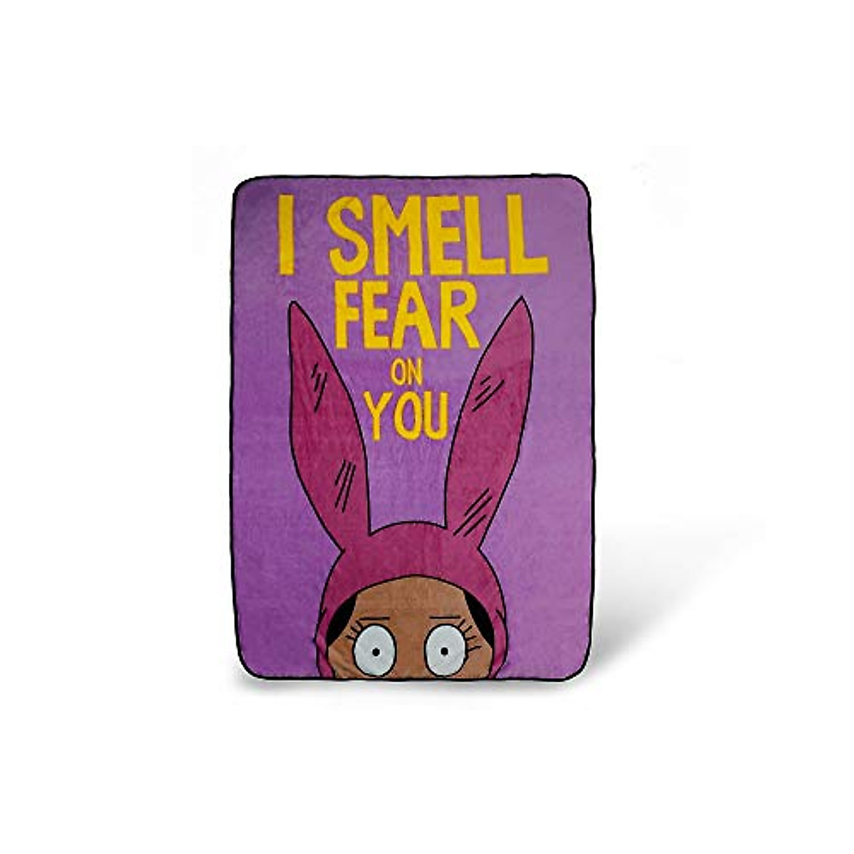 Bob's Burgers Louise Throw Blanket | I Smell Fear On You Quote | Collector's Large Pink Blanket | 64 x 44 Inches