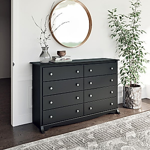 Prepac Sonoma 8 Drawer Double Dresser for Bedroom, Wide Chest of Drawers, Bedroom Furniture, Clothes Storage and Organizer, 17.25" D x 59" W x 37" H, Black, BDC-6338
