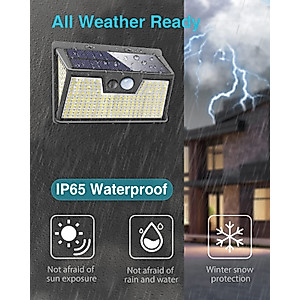 320 LED Solar Outdoor Lights, 4 Pack Solar Motion Lights Outdoor with 3 Lighting Modes, IP65 Waterproof Solar Powered Outdoor Lights, Motion Sensor Outdoor Lights for Garden, Yard, Garage, Patio