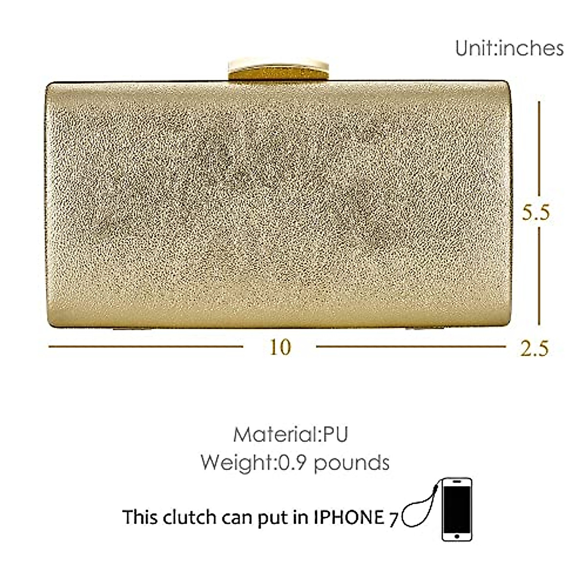 KamostarX Evening Bag For Women Evening Purses and Clutches Gold Clutch Purse handbag Crossbody Shoulder Wedding Bride Purse