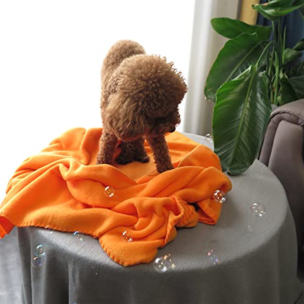 Ngawari Fleece Throw Blanket Lightweight Soft Warm Cozy Pet Blanket (Orange, 50 * 60 Inch)