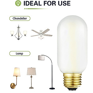 Leools E26 LED Bulb 6W Equivalent e26 led Bulb 60 Watt Warm White 2700K Frosted Glass Dimmable E26 Edison Bulb AC120V 600lm Tubular T14 LED Bulb for Pendant, Sputnik, Pack of 6.