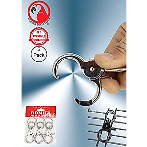 1321 Pack 3 Key, Claw, Feeding, Door, Cage, Lock, Chain, Ring, Bonka Bird Toys, Craft, Clip, Parrot, Hanging, Dog, cat, Parrot, Conure, Accessory, Part