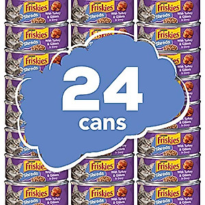 Purina Friskies Gravy Wet Cat Food, Shreds With Turkey & Giblets in Gravy - (24) 5.5 oz. Cans