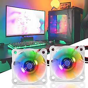 AEDIKO 6pcs 4010 Fan 3D Printer Fan DC 24V Mini Brushless Cooling Fan 40x40x10mm Hydraulic Bearing Fan RGB LED with 2 Pin Terminal for 3D Printer, DVR, PC,CPU