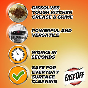 Easy Off Specialty Kitchen Degreaser Cleaner, Clear, Lemon, 16 Fl Oz