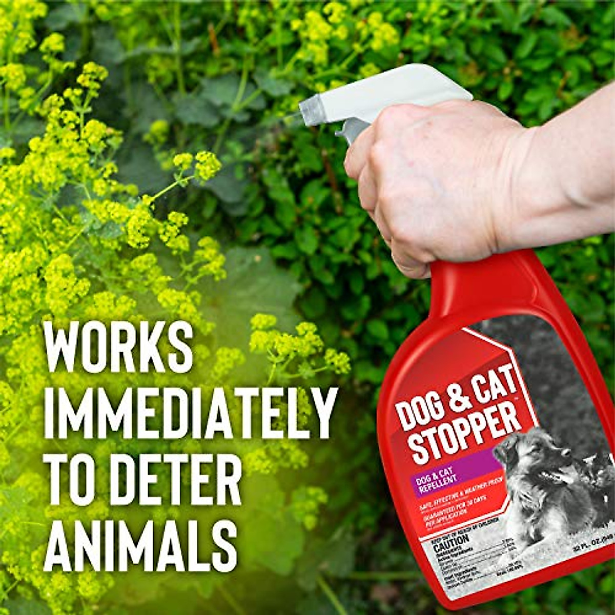 Messina Wildlife Dog & Cat Stopper - Effective, Food Grade Ingredients; Repels Dogs and Cats; Ready to Use, 32 fl. oz. Liquid Trigger Spray Bottle