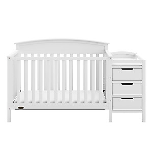 Graco Benton 5-in-1 Convertible Crib and Changer (White) – Crib and Changing -Table Combo, Includes Water-Resistant Changing Pad, 3 Drawers, Converts to Toddler Bed, Daybed and Full-Size Bed