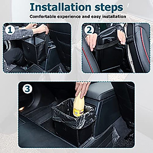AICEL Car Foldable Trash Can, Multipurpose Large Capacity Storage Bag Organizer, Hanging Waterproof Leakproof Garbage Can, Car Interior Accessories Automotive Traveling Portable Trash Bin