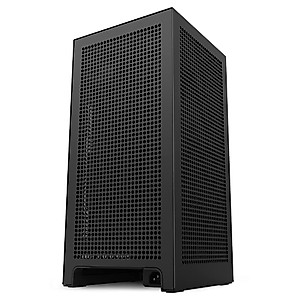NZXT H1 Version 2 - CS-H11BB-US - Small Form-Factor ITX Case - Dual Chamber Airflow - Tinted Tempered Glass Front Panel - 140mm Liquid Cooler - SFX 750W 80+ Gold PSU - PCIe Gen4 Riser - Black