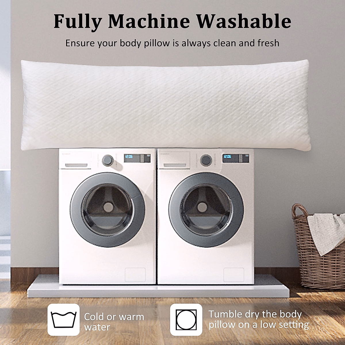 Basic Beyond Memory Foam Body Pillows for Adults - Supportive Long Body Pillows for Sleeping,20x54 Full Body Pillows for Side and Back Sleeper