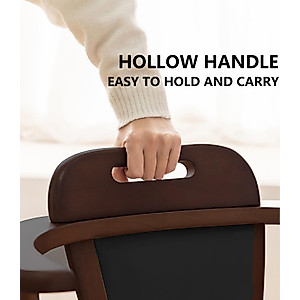 ZMYCZ Swivel Dining Chairs, Desk Chair, Mid Century Modern Swivel Accent Chair with Arms, Faux Leather Solid Rubber Wood 360° Swivel Home Desk Chair for Living Room Bedroom, 29" H (Brown)