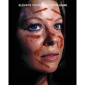 Horror Realistic Fake Bloody Wound Stitch Scar Scab Waterproof Temporary Tattoo Sticker Halloween Masquerade Prank Makeup Props