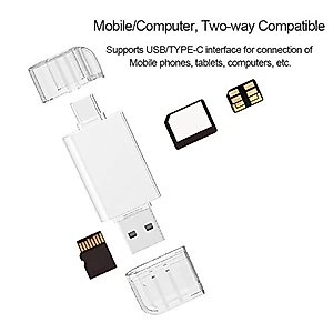 JSER USB-C Type C USB 2.0 to NM Nano Memory Card & TF Micro SD Card Reader Compatible for Huawei Cell Phone & Laptop