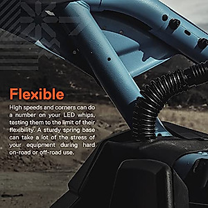 Heavy-Duty Barrel Spring Mounting Base [Black-Finish] [6mm Spring] [1/2" Mounting Hardware] CB Radio Antenna/Lighted LED Whips up to 102"