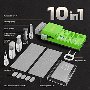 Laptop Screen Keyboard Cleaner Kit, Electronics Cleaning Tool for MacBook iPad iPhone Pro, Brush Tool for Tablet, Computer, PC Monitor,TV Camera Lens with Patent Light Green