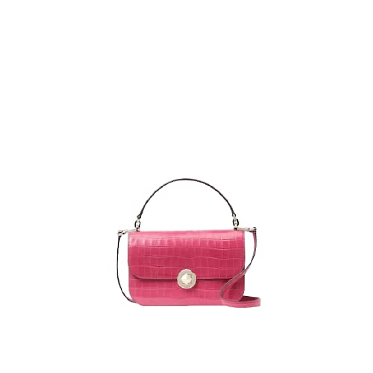 Kate Spade New York Audrey Flap Crossbody (Croc Embossed Festive Pink)