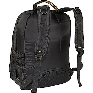 A. SAKS Deluxe Expandable Laptop Backpack, Black/Yellow