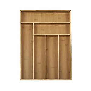 Core Bamboo Expandable Flatware Tray, Natural, Large