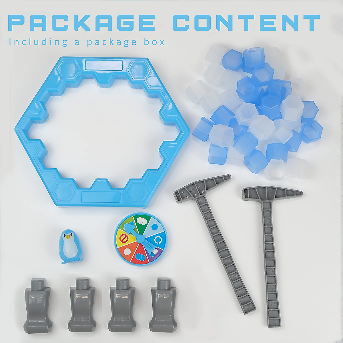 Save Penguin Break Ice Frozen Game for Kids, Meroqeel Protect The Iceberg Penguins Trap on Ice Icebreaker Board Games Toy for Adults Family Childrens Kid Ages 4-8 with Replacement Cubes and Hammer