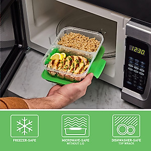 Sistema NEST IT Meal Prep Containers | 870 ml | Airtight Food Storage Containers with Compartments & Lids | BPA-Free | Green | Recyclable with TerraCycle® | 5 Count, White