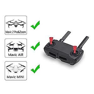Remote Control Joystick, Metal Drone Thumb Rocker Joystick Upgrade Replacement Compatible with DJI Mavic AIR 2(Red)