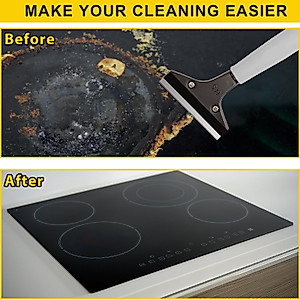 Greeily Floor Scraper Long Handle, 31" Floor Scraper Tool Made of Thickened Stainless Steel Material Can be Used to Remove Tile Ceiling Linoleum Carpet Paint Quickly and Easily (31" (Black Handle))