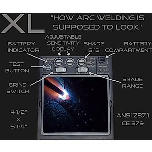 TrueArc XL Auto-Darkening Welding Lens – True Color Filter – Fits Lincoln and Miller Hoods – Adjustable Shades 5-13