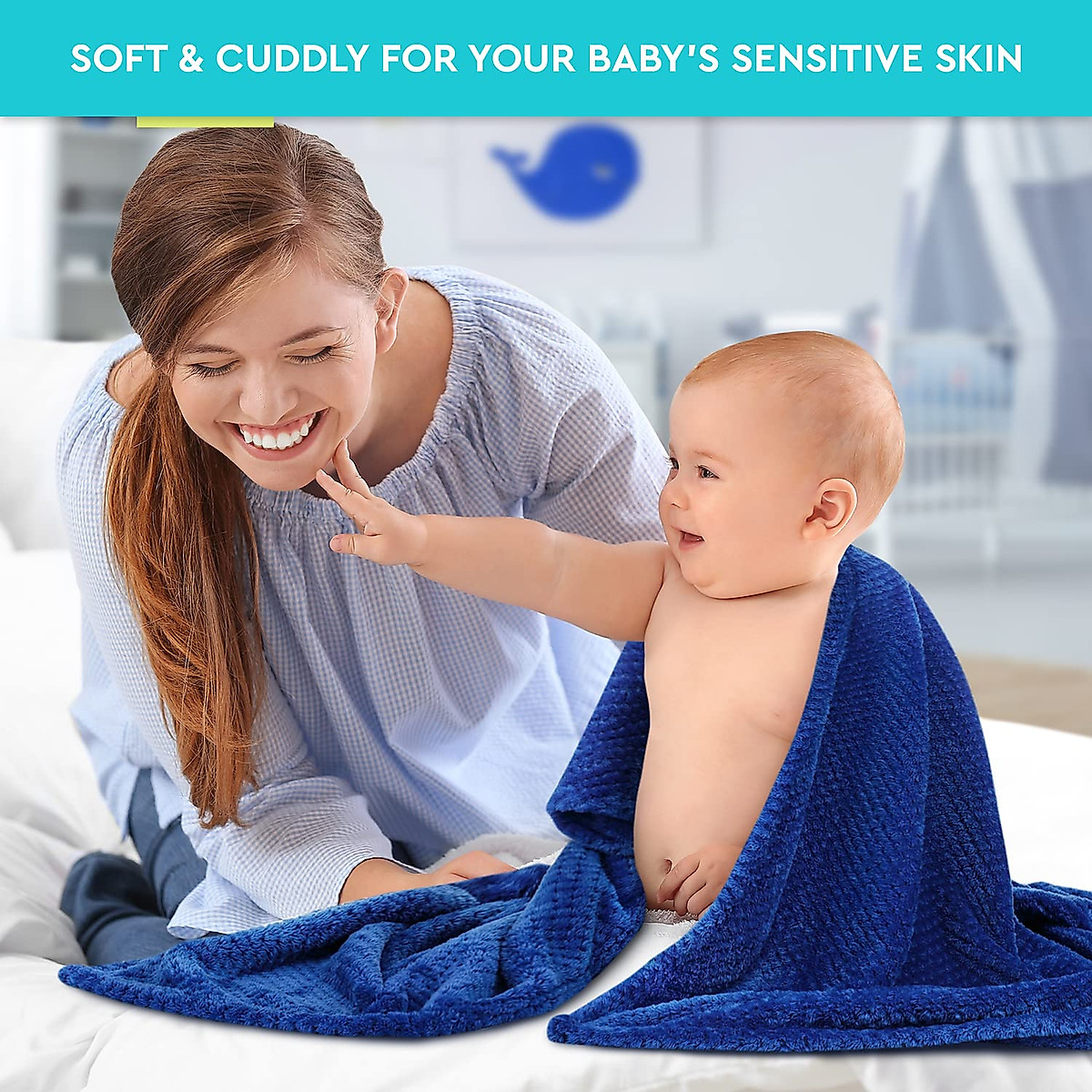 Baby Blanket for Girls and Boys - 30”x40” Navy Blue - Toddler Blankets - Kids Throw - Newborn Blankets - Soft Lightweight Fleece for Bed, Crib, Stroller