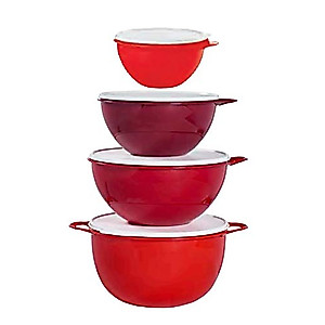 Tupperware 4 Pc Thatsa Bowl Set RED