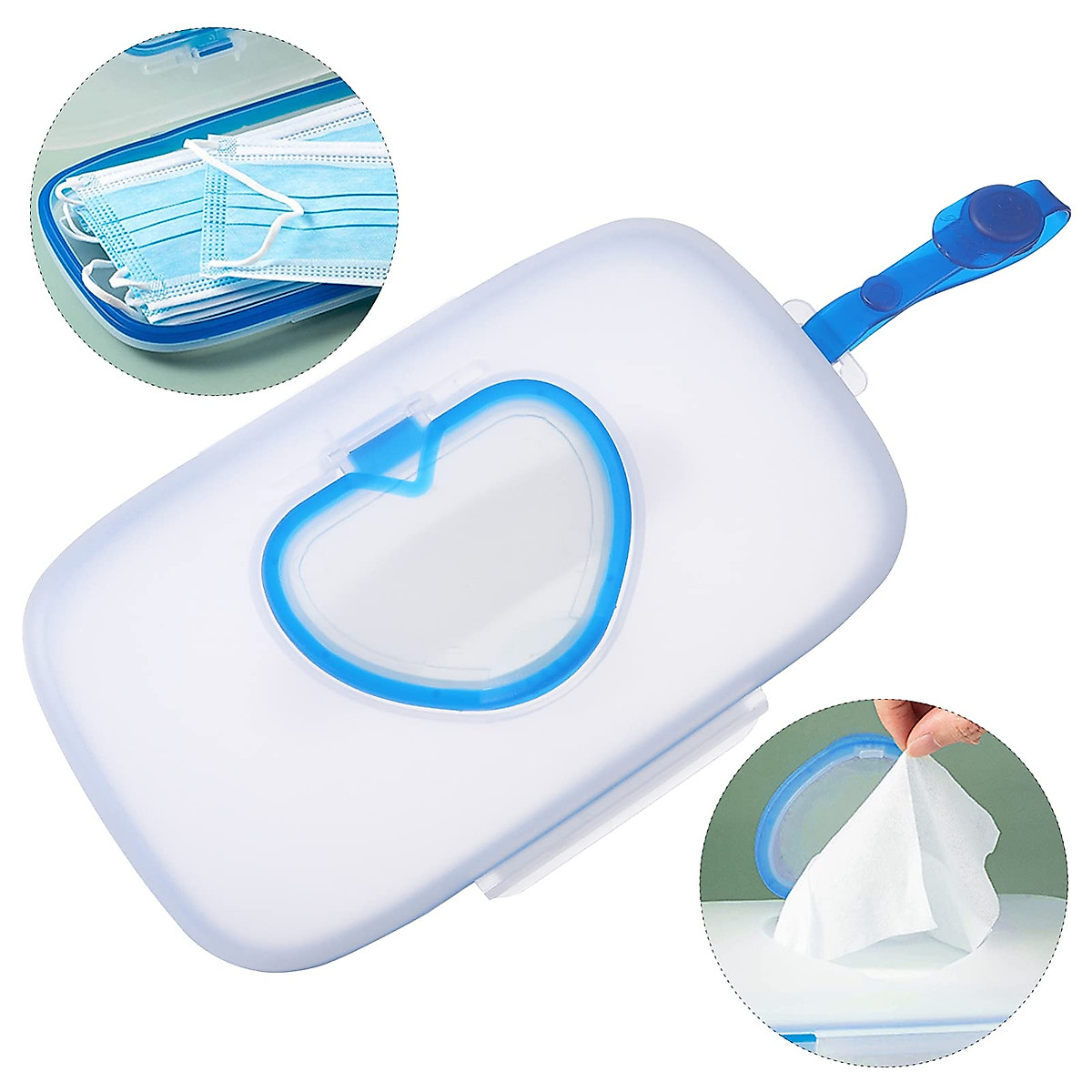 On- Diaper Wipe Holders The- Go Wipes Dispenser Baby Outdoor Travel Stroller Box Refillable Container for Car Bathroom Living Room Sky- Pouch Blue Travel Tissue