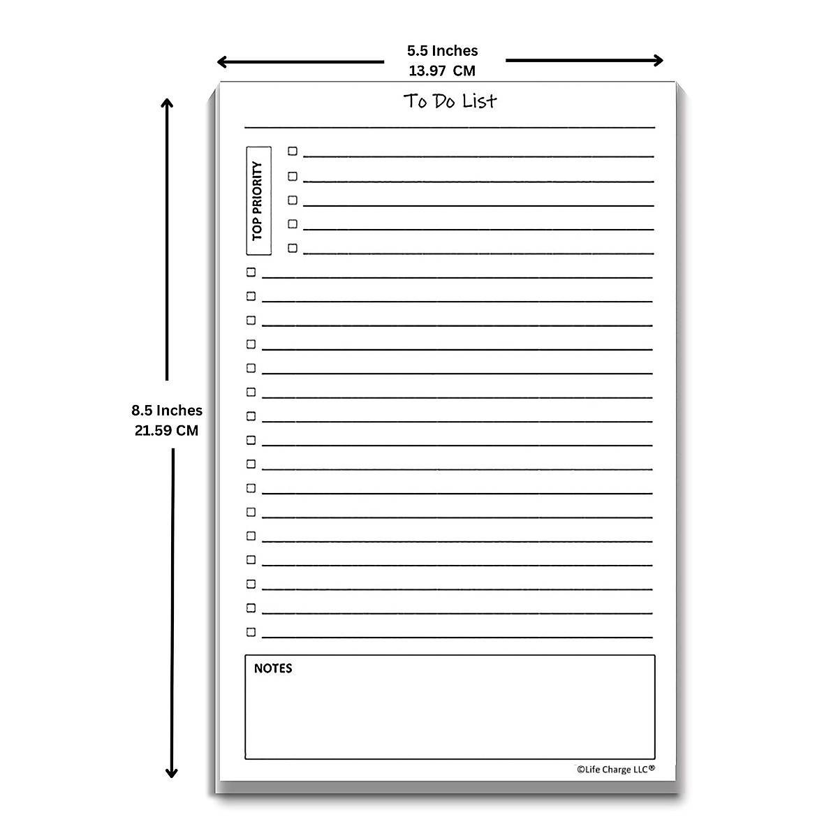 TO DO List Notepads (2 Pack, 50 Pages Each) Planner Pads. ToDo Checklist w/Priority & Note Sections. Organize & Track Projects, Clients or Daily Tasks. 5.5 X 8.5, A5 Sheets. Made in the USA.