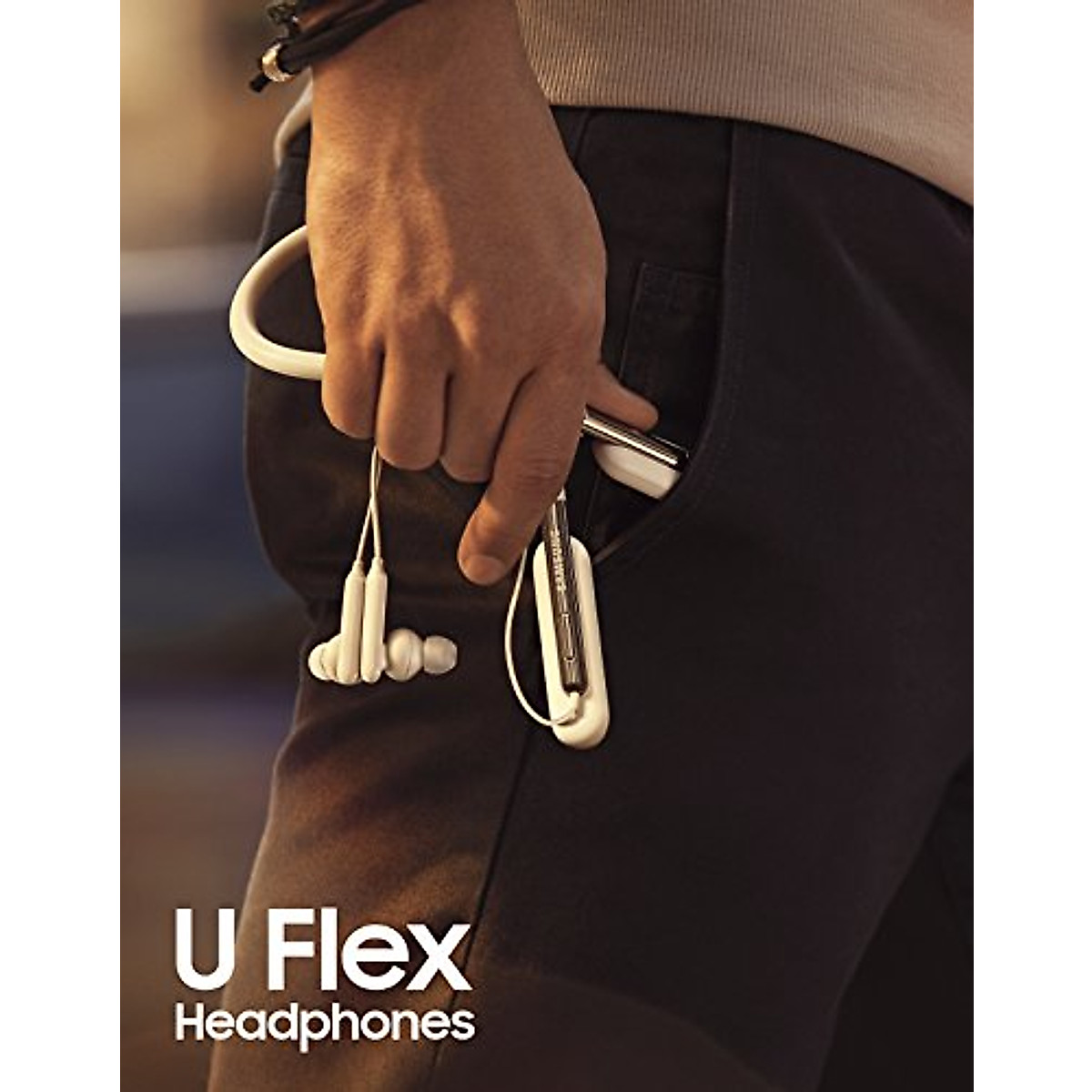 Samsung U Flex Bluetooth Wireless In-ear Flexible Headphones with Microphone (US Version with Warranty), White - EO-BG950CWEGUS