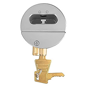 RESET-903 Heavy Duty Hidden Shackle Padlock,Keyed Different Trailer Lock,Van Lock, Truck Door Padlock,Hockey Puck Lock,Solid Steel,Sliver