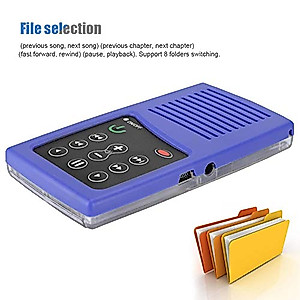 E Book Reader , 350mAh Mini Portable Solar Charge Bible Reader Book Reader , Built in 4G Capacity , 350mAh Battery , high Volume , Adjustable Sound , Gifts for Bible listeners Blue