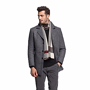 RIONA Men's Winter Cashmere Feel Australian Wool Soft Warm Knitted Scarf