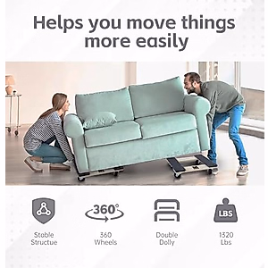 MaxWorks 50857 1320 lbs. Capacity 18 in. x 30 in. Hardwood Furniture Moving Dolly KD Version, Two Pack