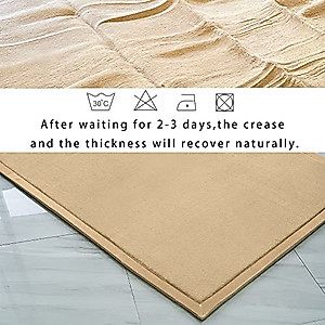 Eanpet Soft Tatami Mat Area Rug Pad Non-Slip Memory Foam Carpet Large Playmats for Kids Crawling Mat Anti-Skid Doormats Living Room Bedroom Mat Women Gym Mat Natural Brown