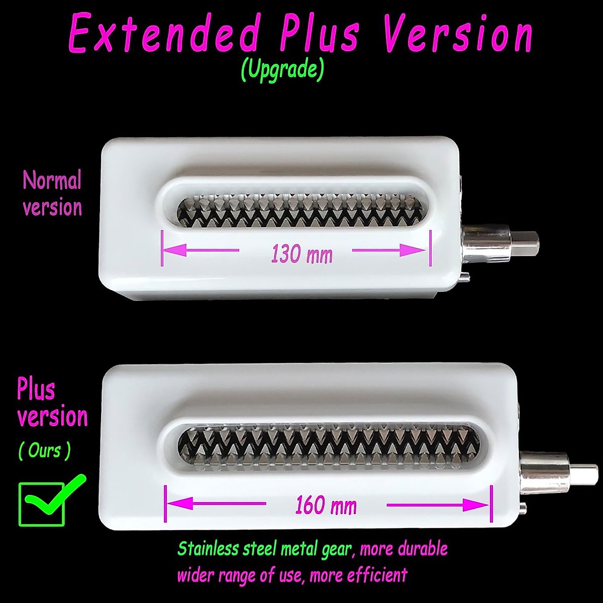 【PLUS】Meat Tenderizer for All KitchenAid and Cuisinart Household Stand Mixers- Mixers Accesssories Attachment with Stainless Steel Gears, White【Improved Extended New Version】