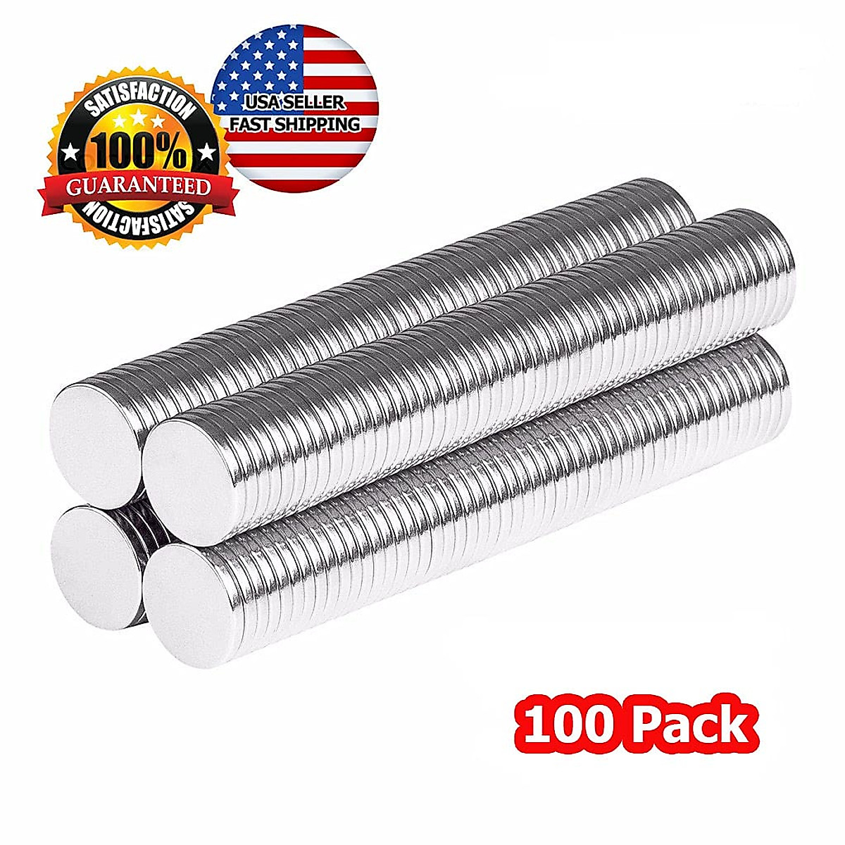 Thin 6x1mm Round Disc Magnets - Miniature Holder Sticker Magnetic Fastener Craft Scrapbooking Tool Circular Slim Magnet Disk (100 Pack)